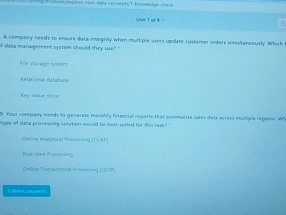 8. A company needs to ensure data integrity | StudyX
