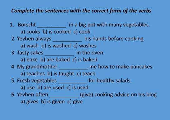 Complete the sentences with the correct form | StudyX