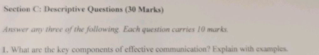 Section C: Descriptive Questions (30 Marks) | StudyX