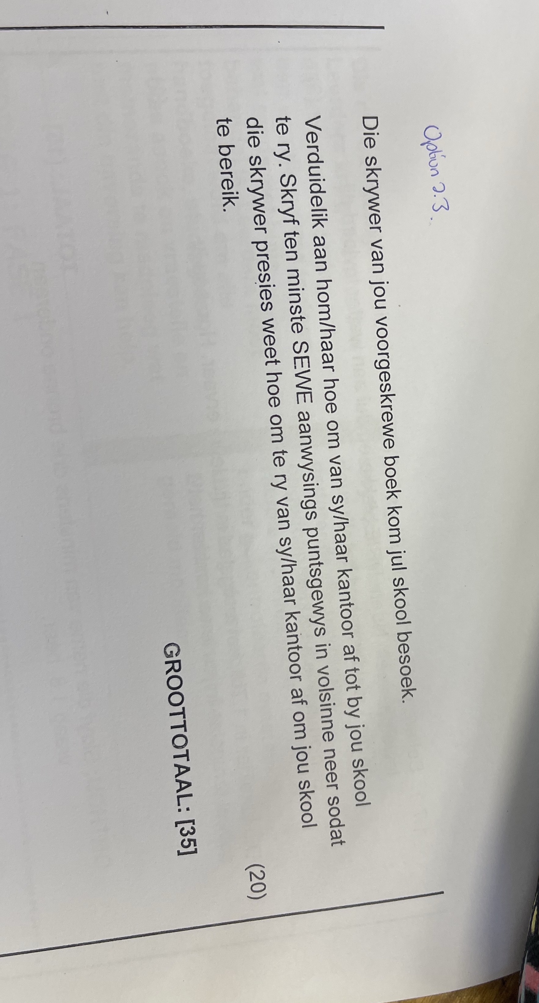 Option 2.3. Die skrywer van jou | StudyX