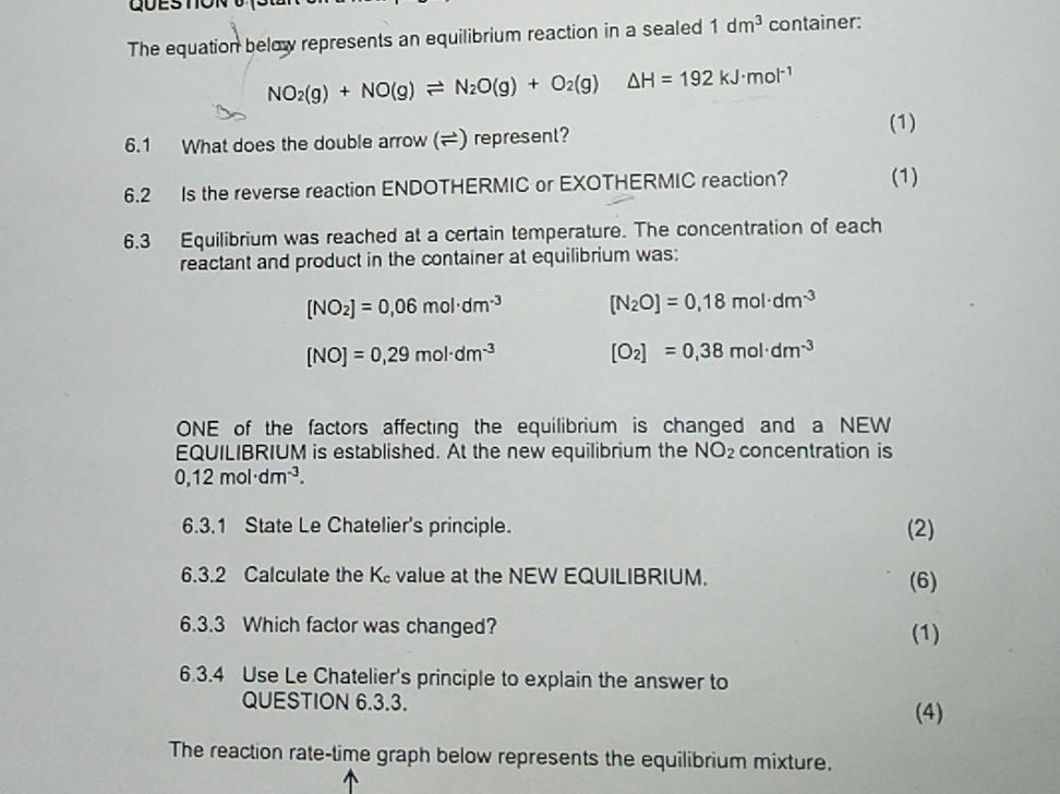 The equation below represents an equilibrium | StudyX