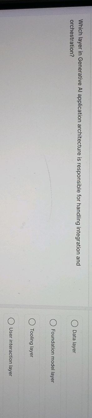 Which layer in Generative AI application | StudyX