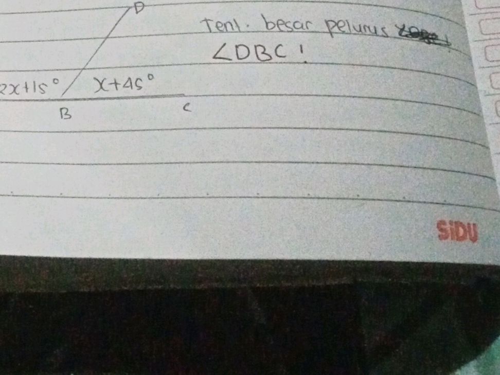 Besar Pelurus Sudut DBC | StudyX