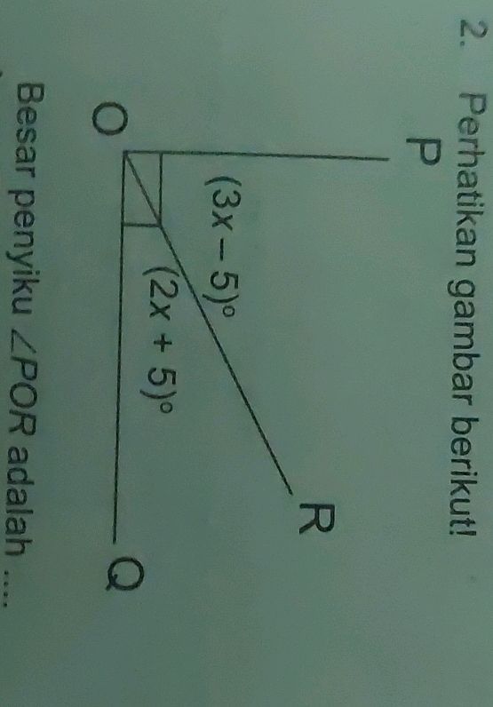 Perhatikan gambar berikut! ```latex (3x-5)° | StudyX