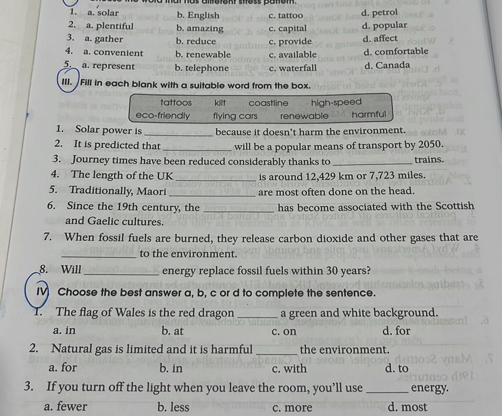 III. Fill in each blank with a suitable word | StudyX