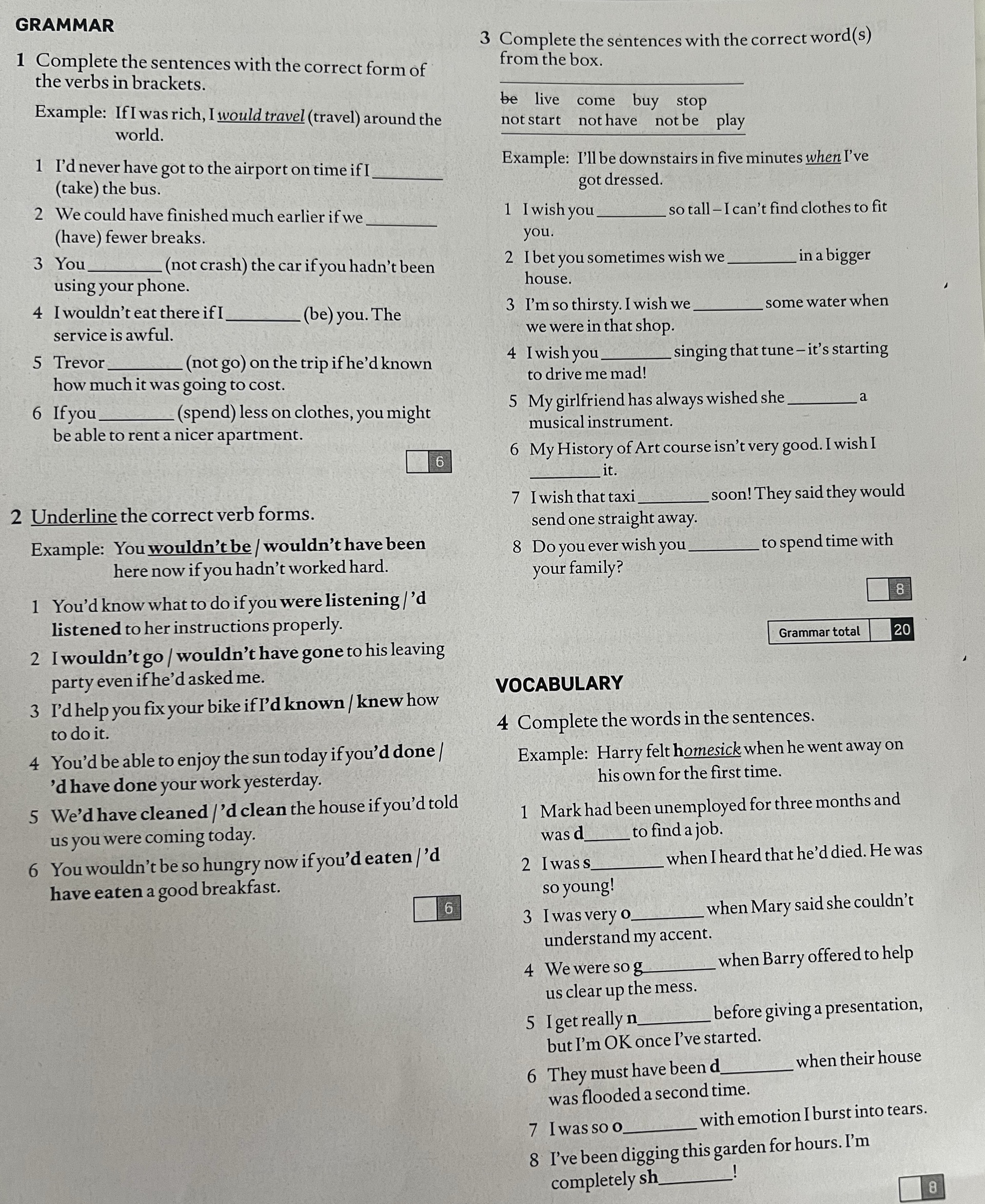 1 Complete the sentences with the correct | StudyX