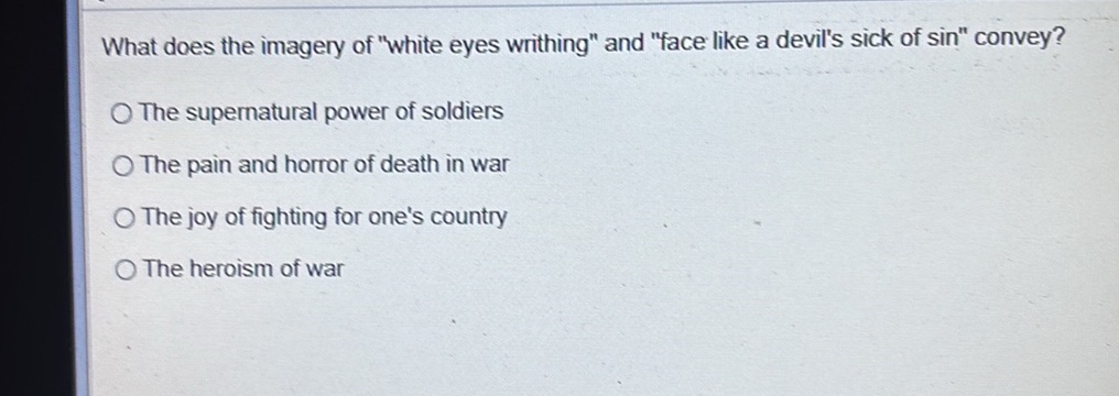 What does the imagery of "white eyes | StudyX