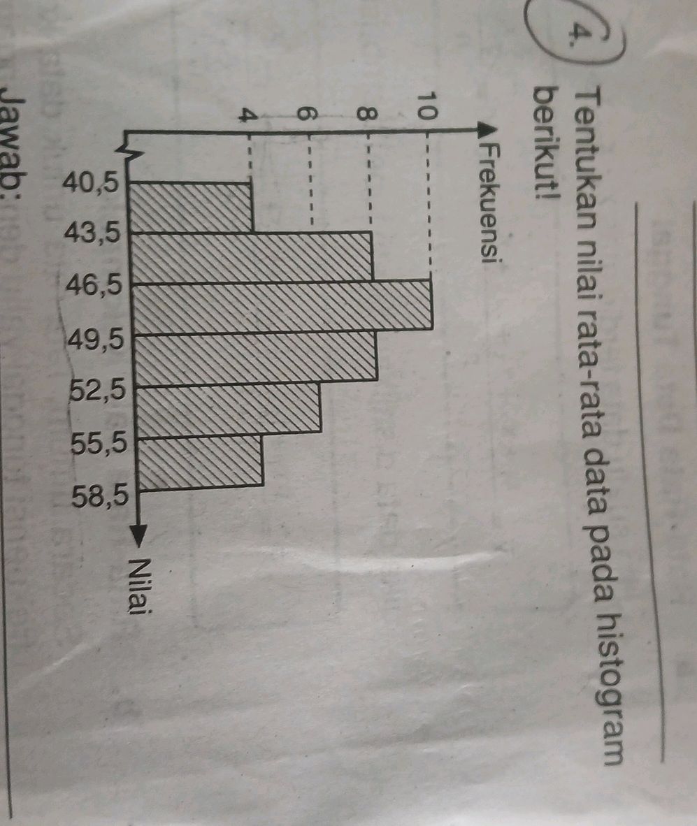 4. Tentukan nilai rata-rata data pada | StudyX