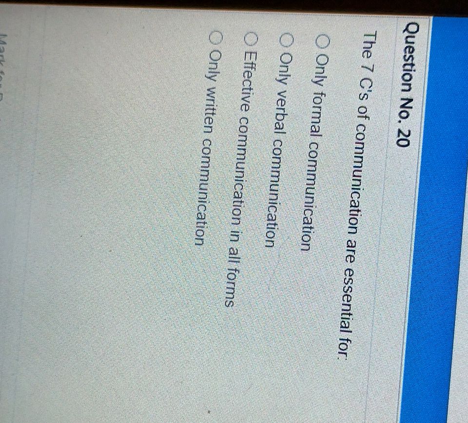 Question No. 20 The 7 C's of communication | StudyX