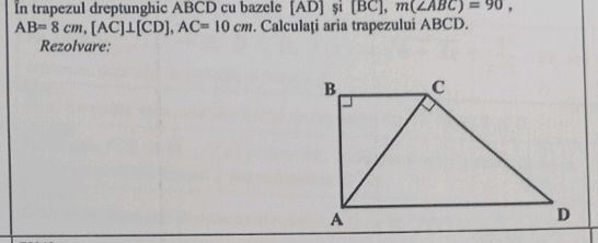 În trapezul dreptunghic ABCD cu bazele [AD] | StudyX