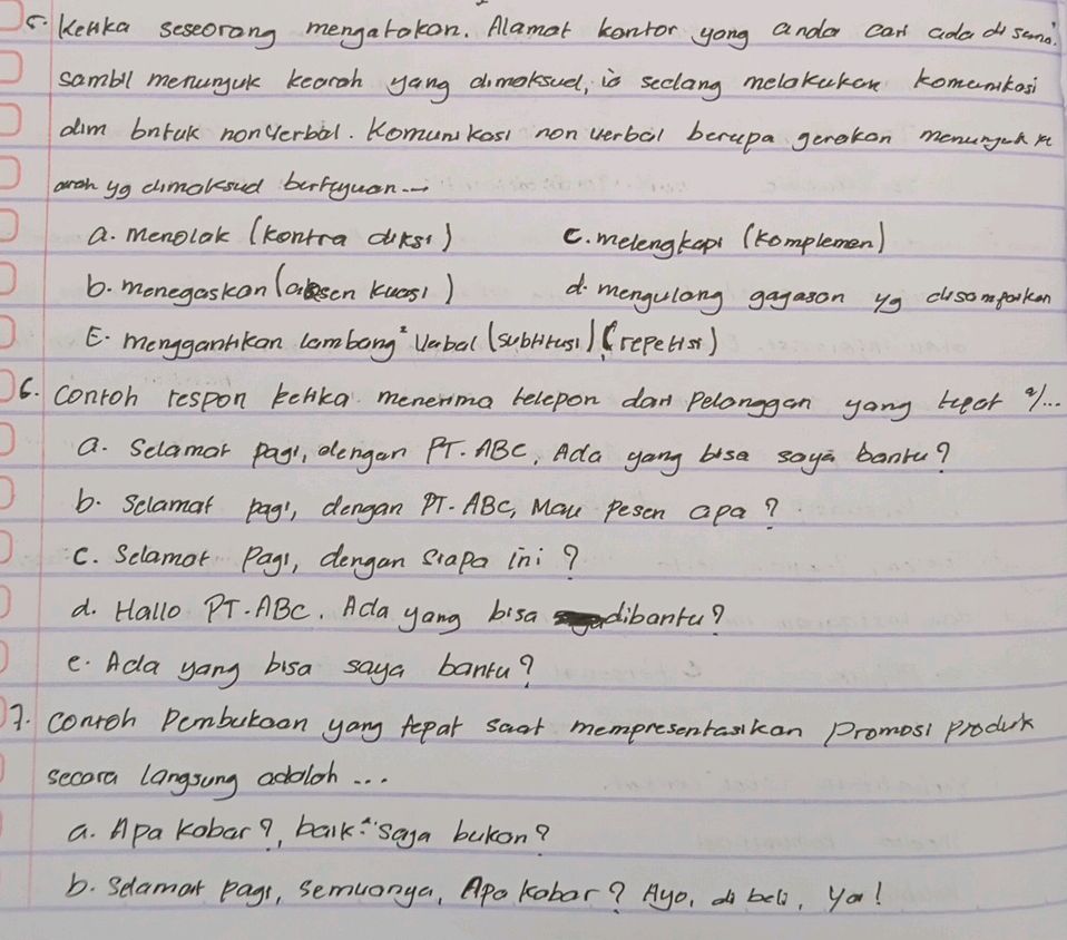 5. Ketika seseorang mengatakan. Alamat | StudyX