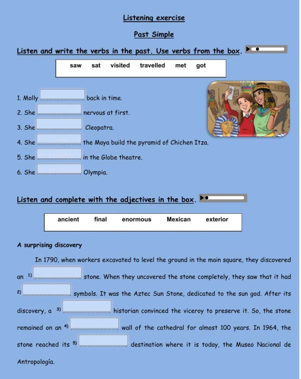 Listen and write the verbs in the past. Use | StudyX