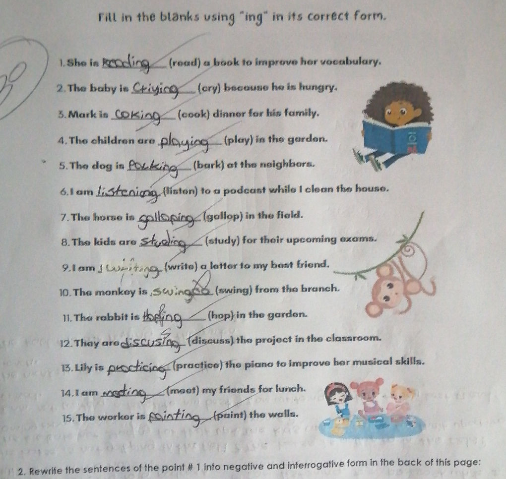 Fill in the blanks using "ing" in its | StudyX