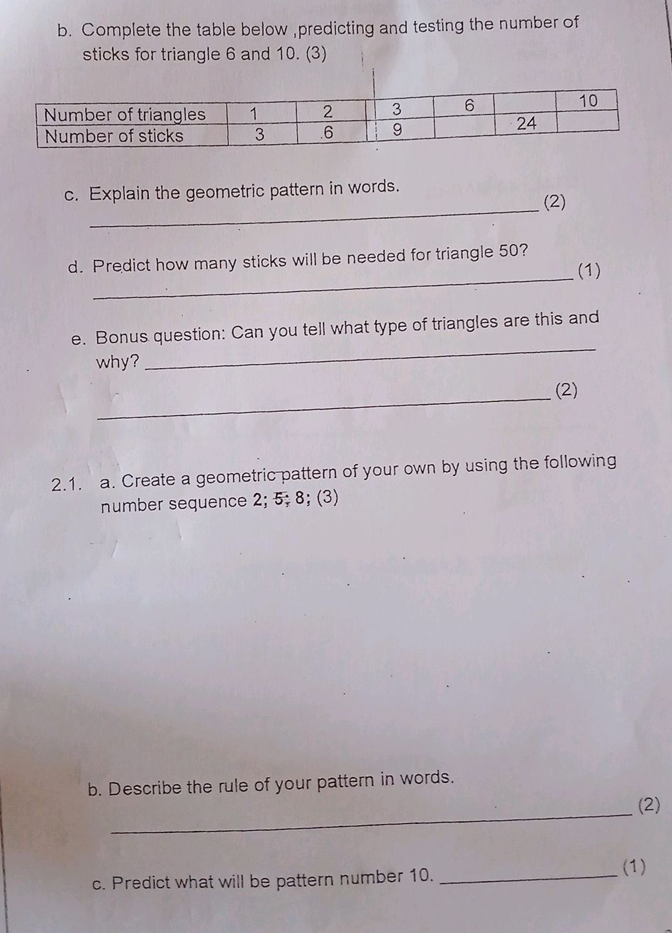 b. Complete the table below, predicting and | StudyX