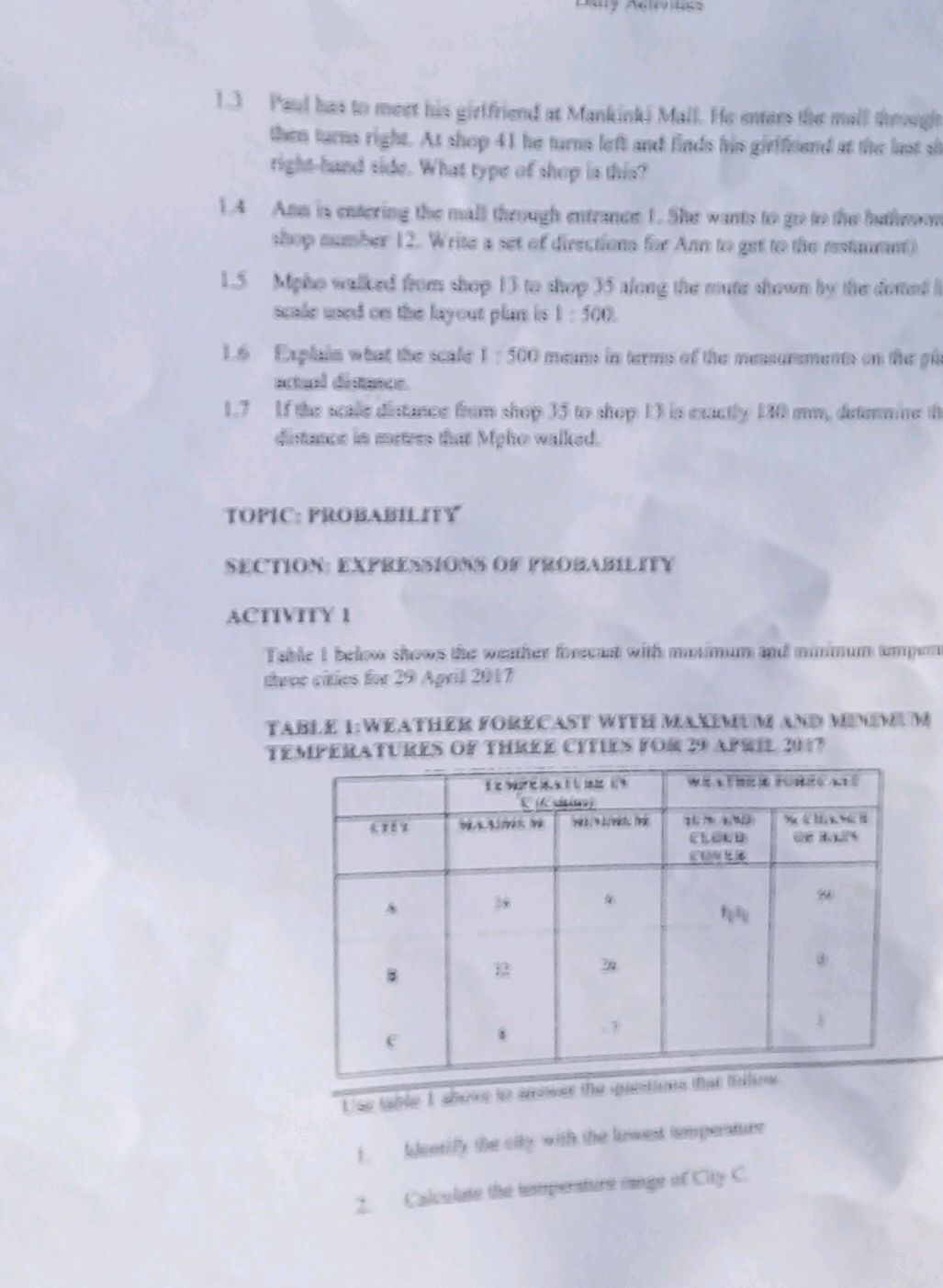 1. Mpho walked from shop 13 to shop 35 | StudyX