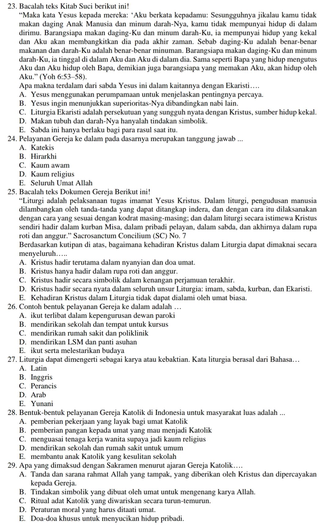 23. Bacalah teks Kitab Suci berikut ini! | StudyX