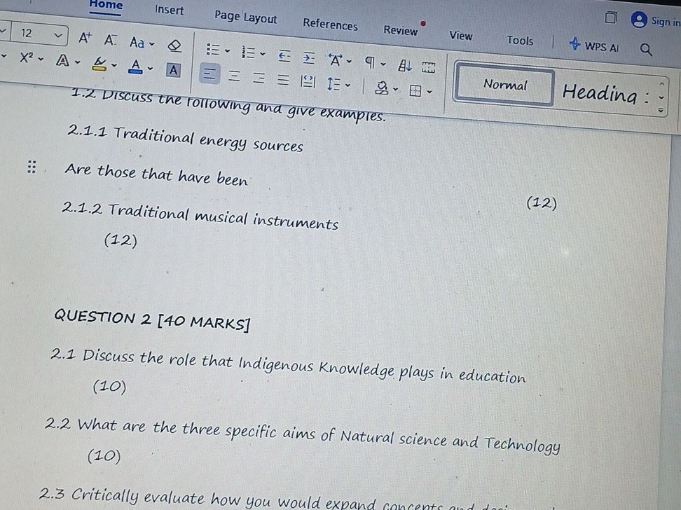 1.2 Discuss the following and give examples. | StudyX