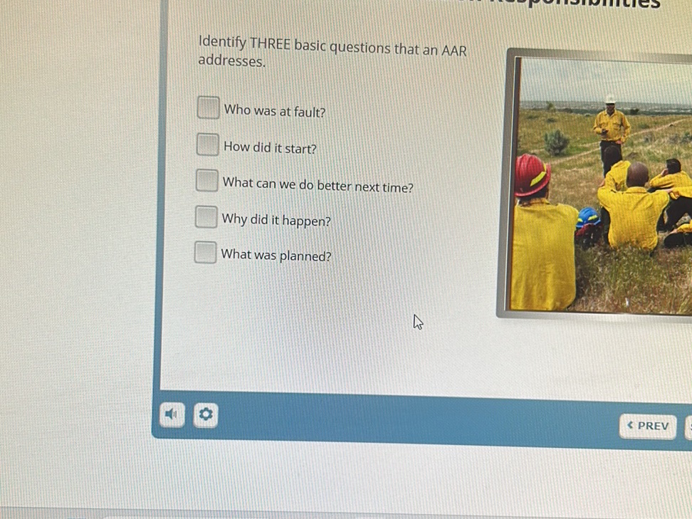 Identify THREE basic questions that an AAR | StudyX