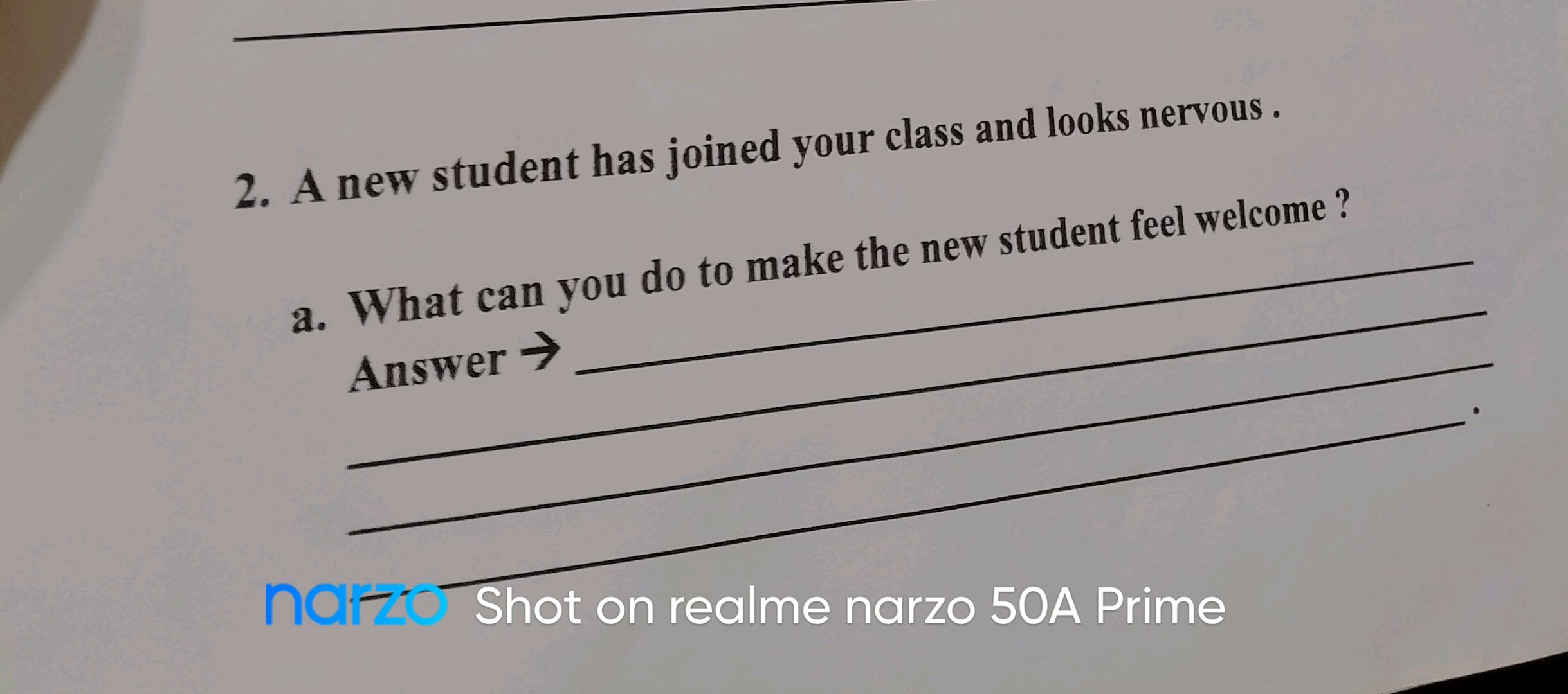 2. A new student has joined your class and | StudyX