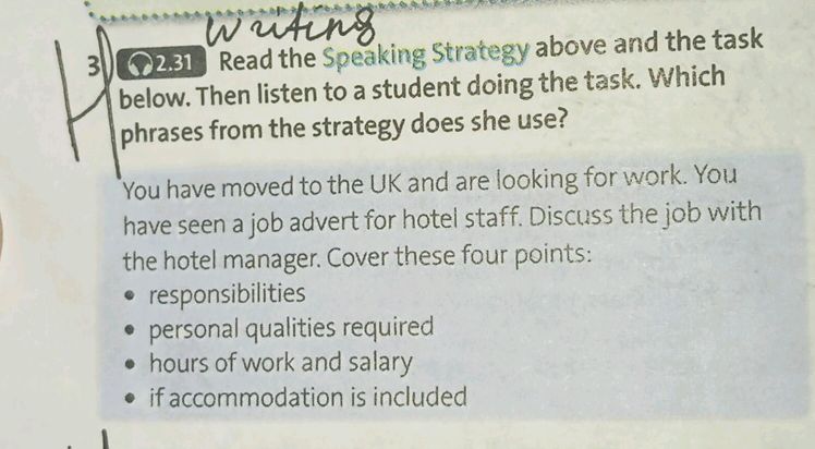 Read the Speaking Strategy above and the | StudyX