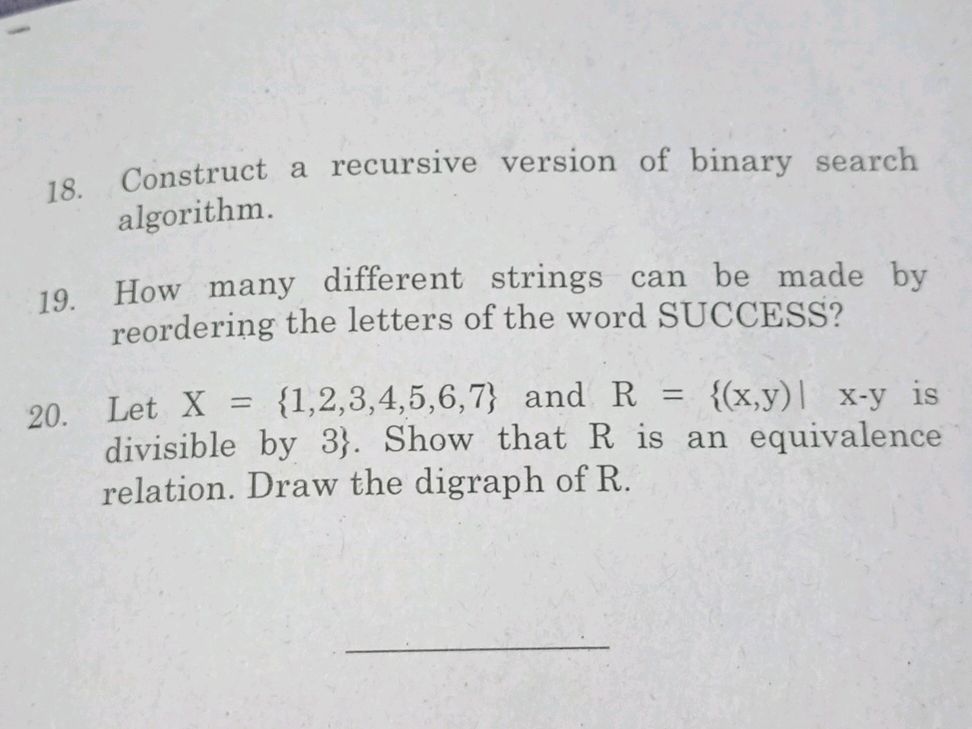 18. Construct a recursive version of binary | StudyX