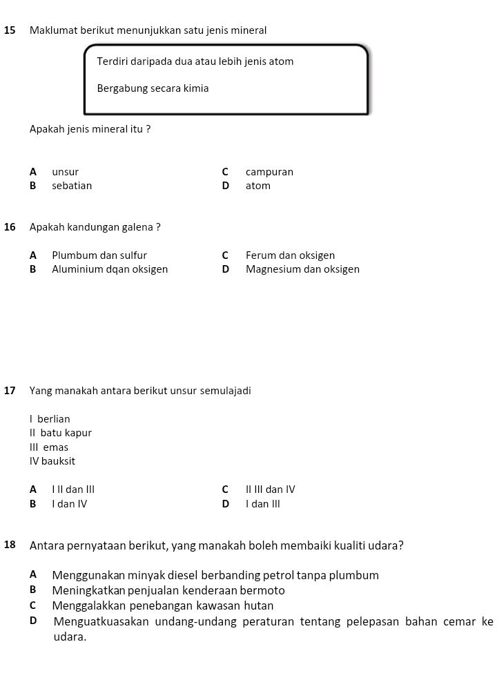 15 Maklumat berikut menunjukkan satu jenis | StudyX