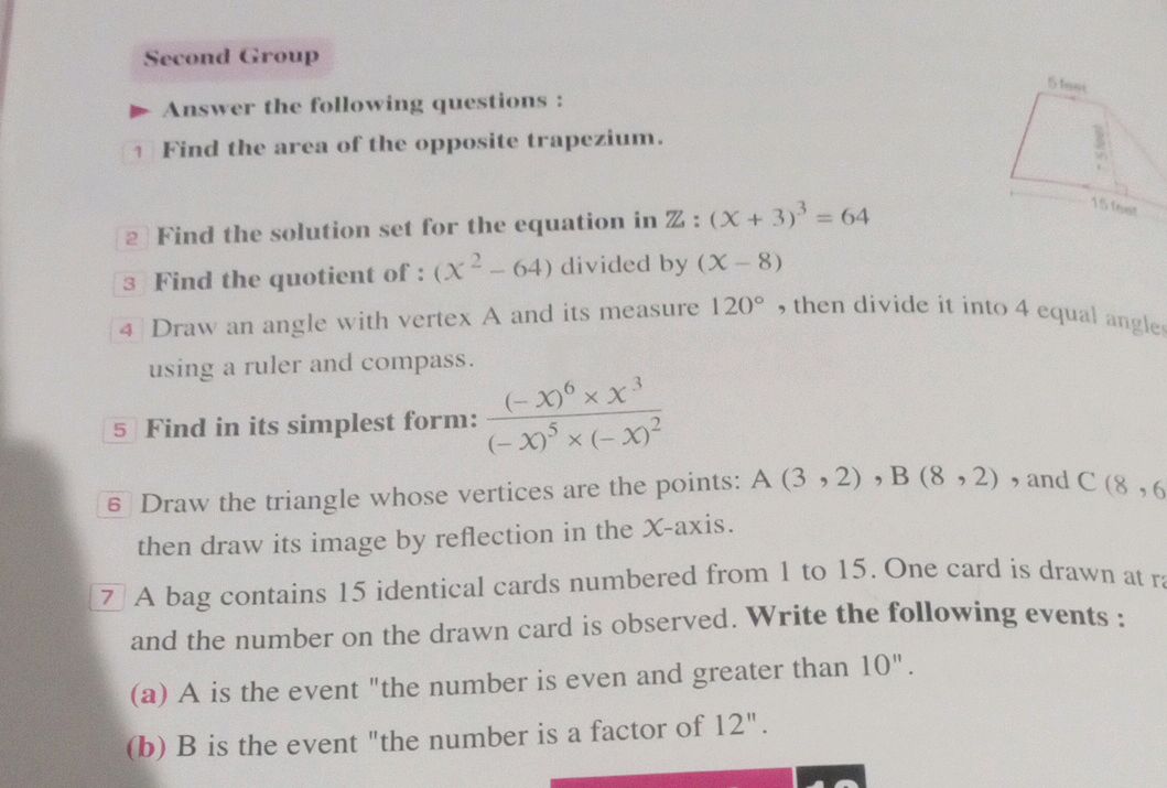 1 Find the area of the opposite trapezium. | StudyX