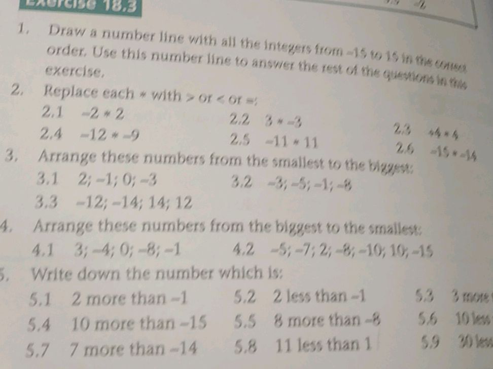1. Draw a number line with all the integers | StudyX