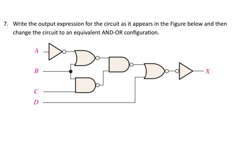 7. Write the output expression for the | StudyX