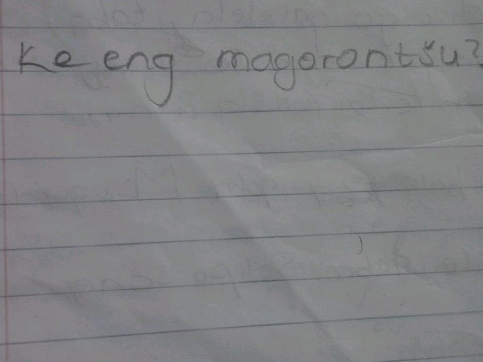 Ke eng magorontšu? | StudyX