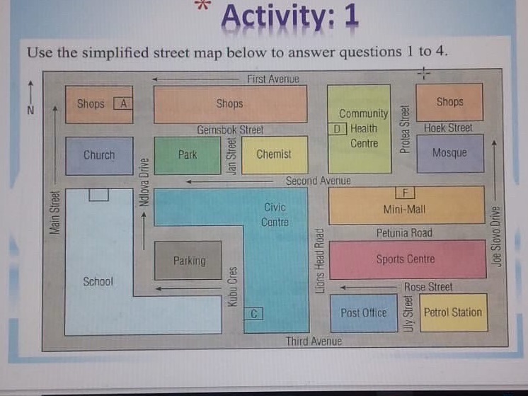 Use the simplified street map below to | StudyX