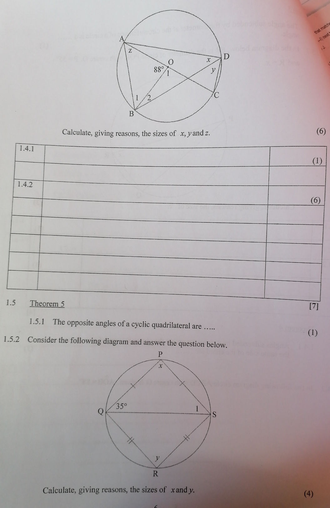 Calculate, giving reasons, the sizes of x, y | StudyX