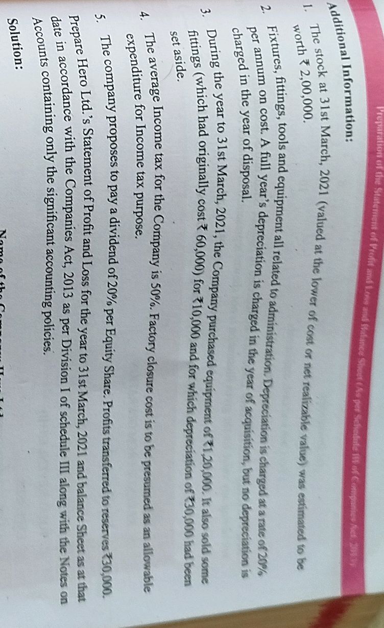 Additional Information: 1. The stock at 31st | StudyX