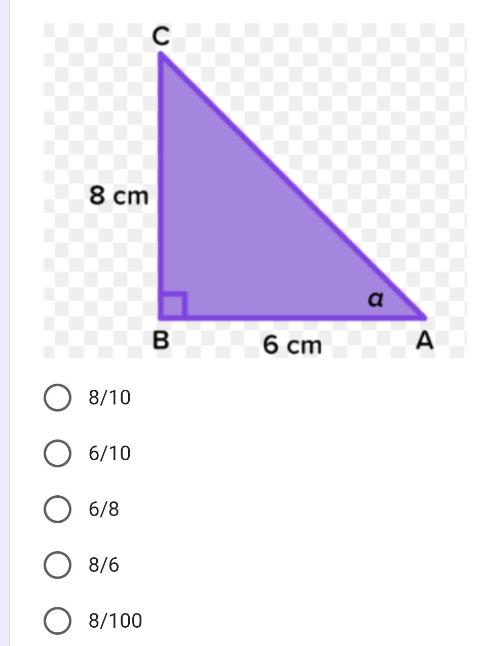 Given a right triangle with sides of 8 cm | StudyX