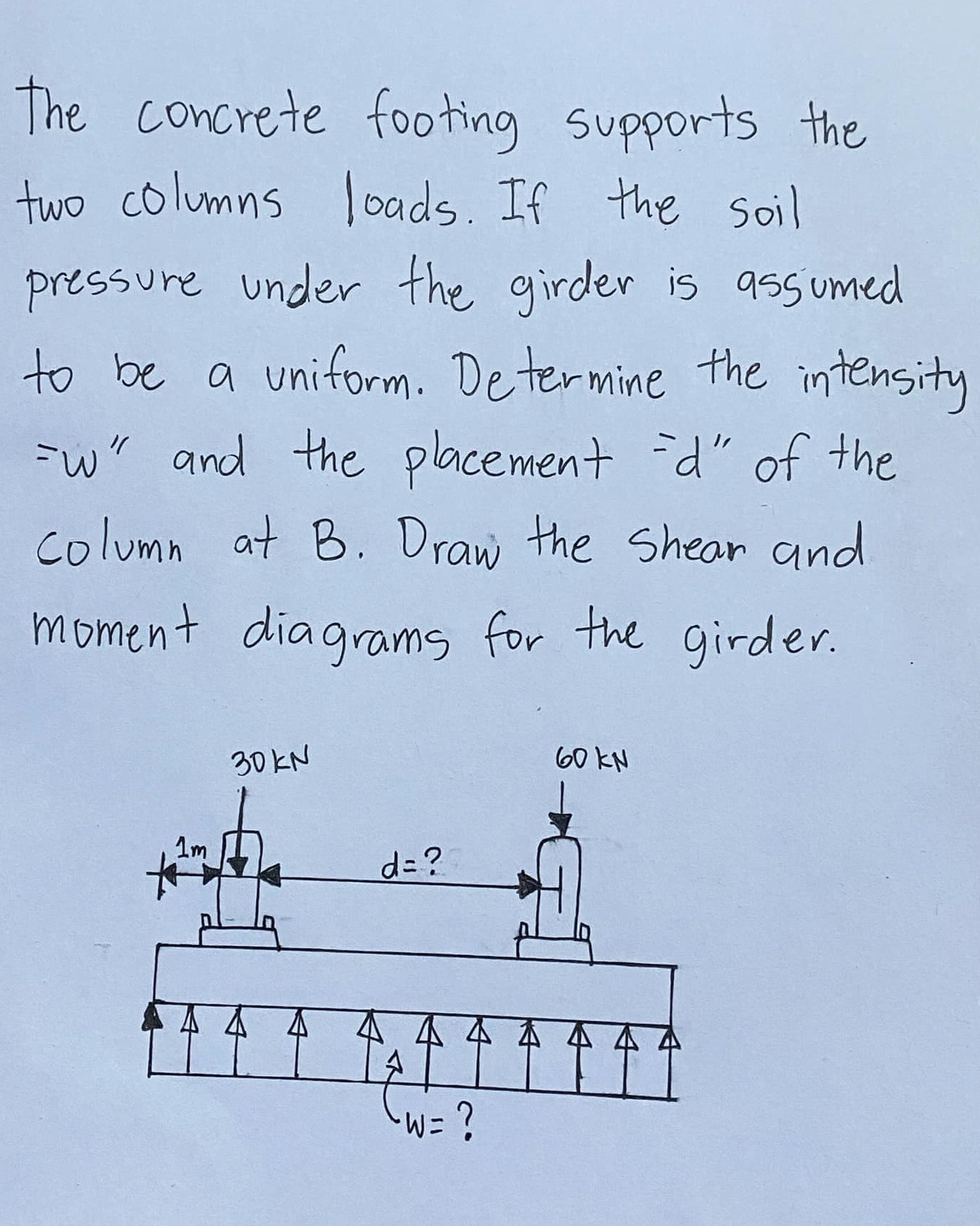 The concrete footing supports the two | StudyX