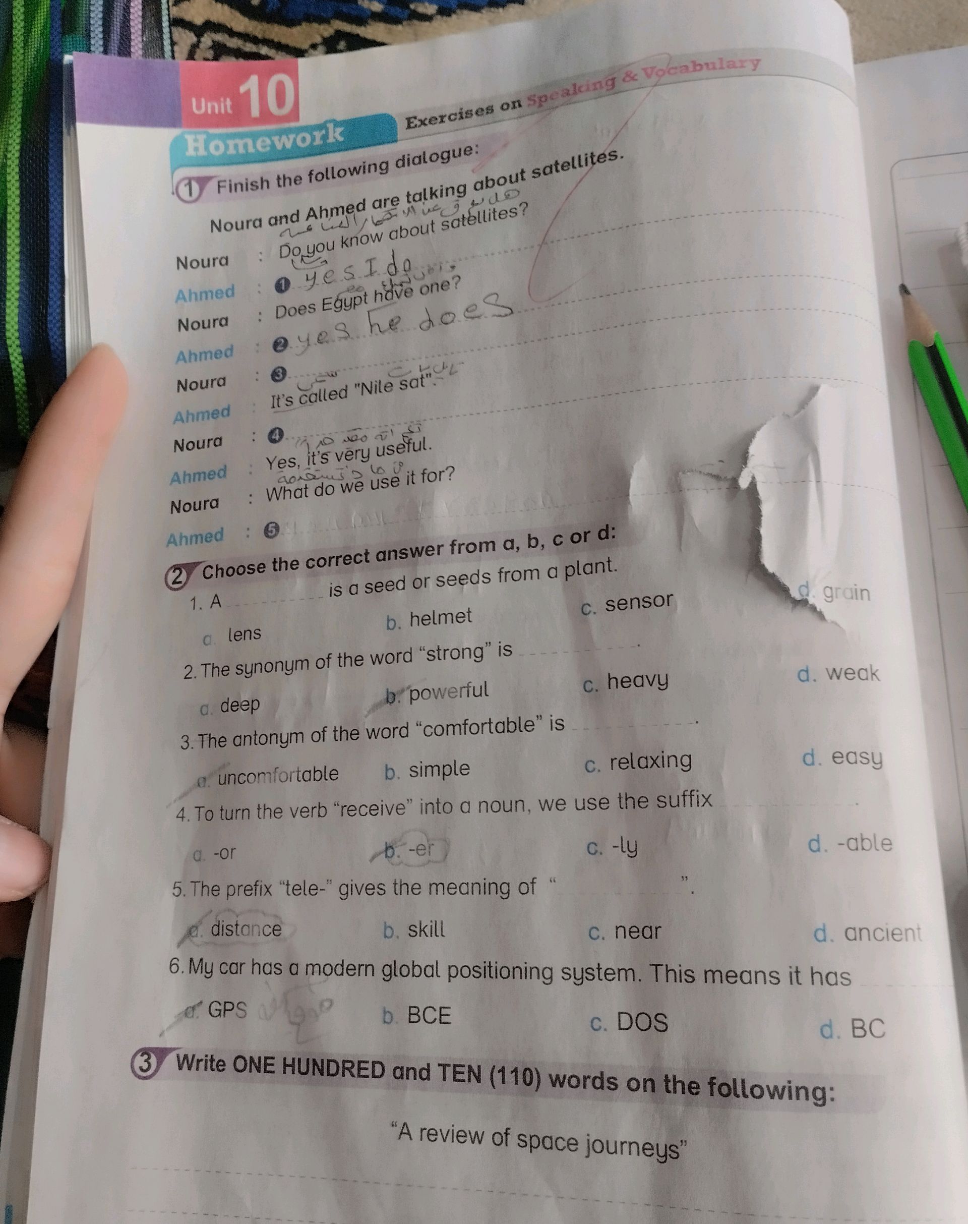 1 Finish the following dialogue: Noura and | StudyX
