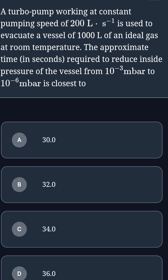 A turbo-pump working at constant pumping | StudyX