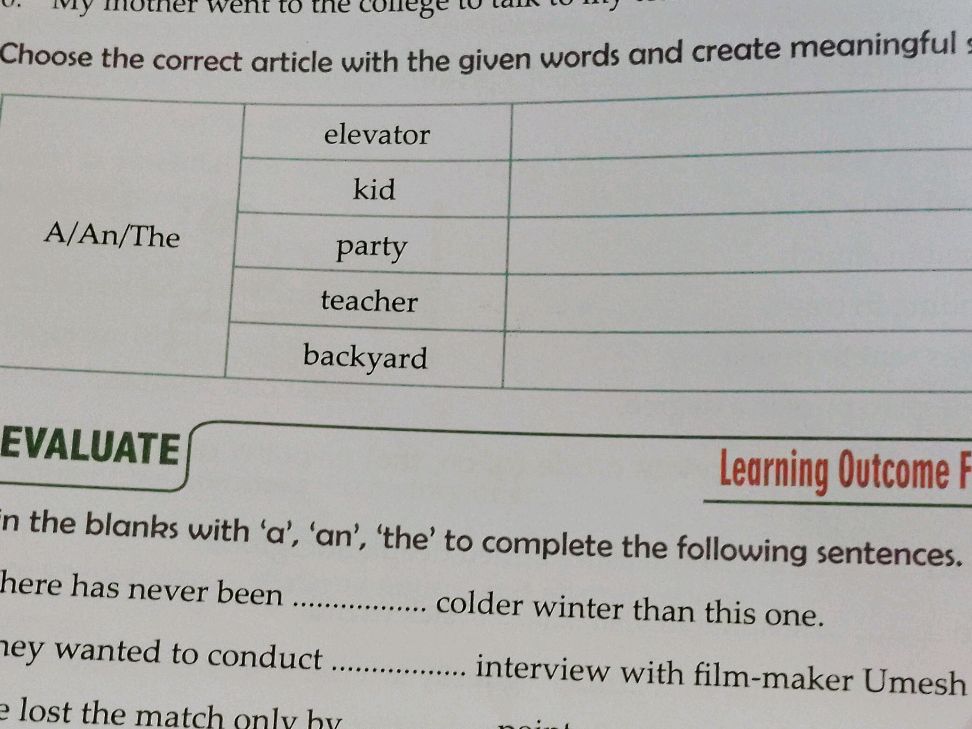 Choose the correct article with the given | StudyX