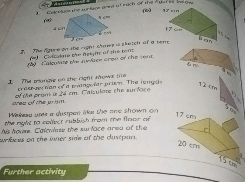 1. Calculate the surface area of each of the | StudyX