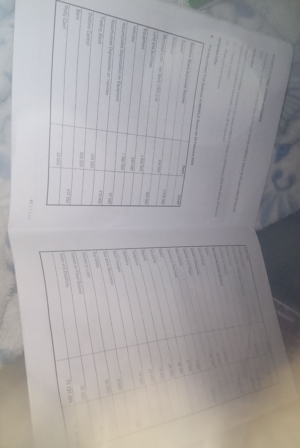 ACTIVITY 03 FINAL LEDGER ACCOUNTS REQUIRED: | StudyX