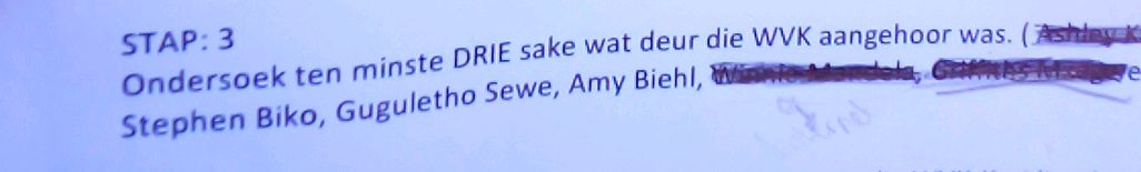 STAP: 3 Ondersoek ten minste DRIE sake wat | StudyX