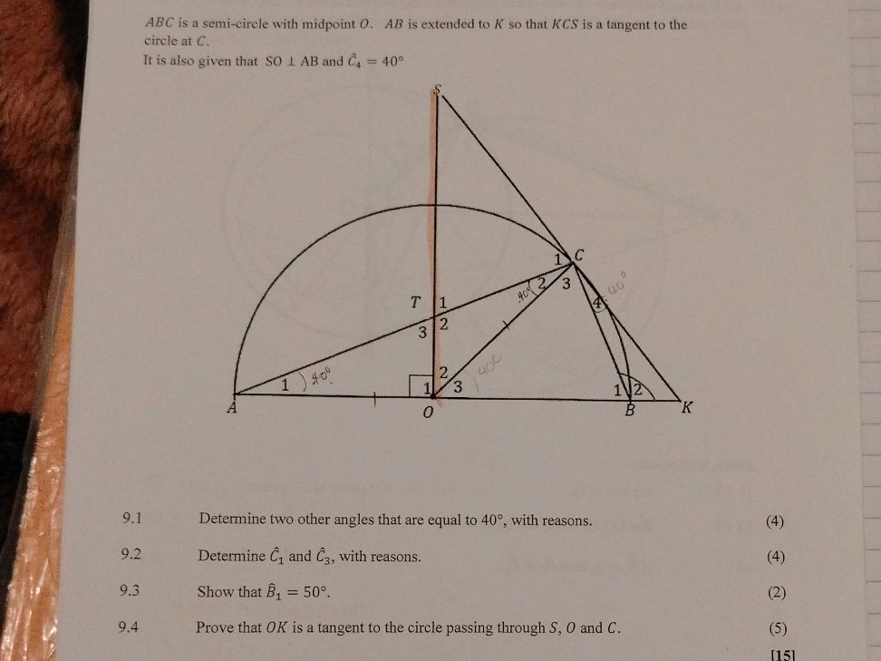 ABC is a semi-circle with midpoint O. AB is | StudyX
