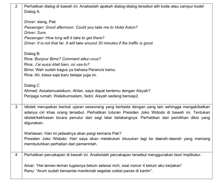 2. Perhatikan dialog di bawah ini. | StudyX