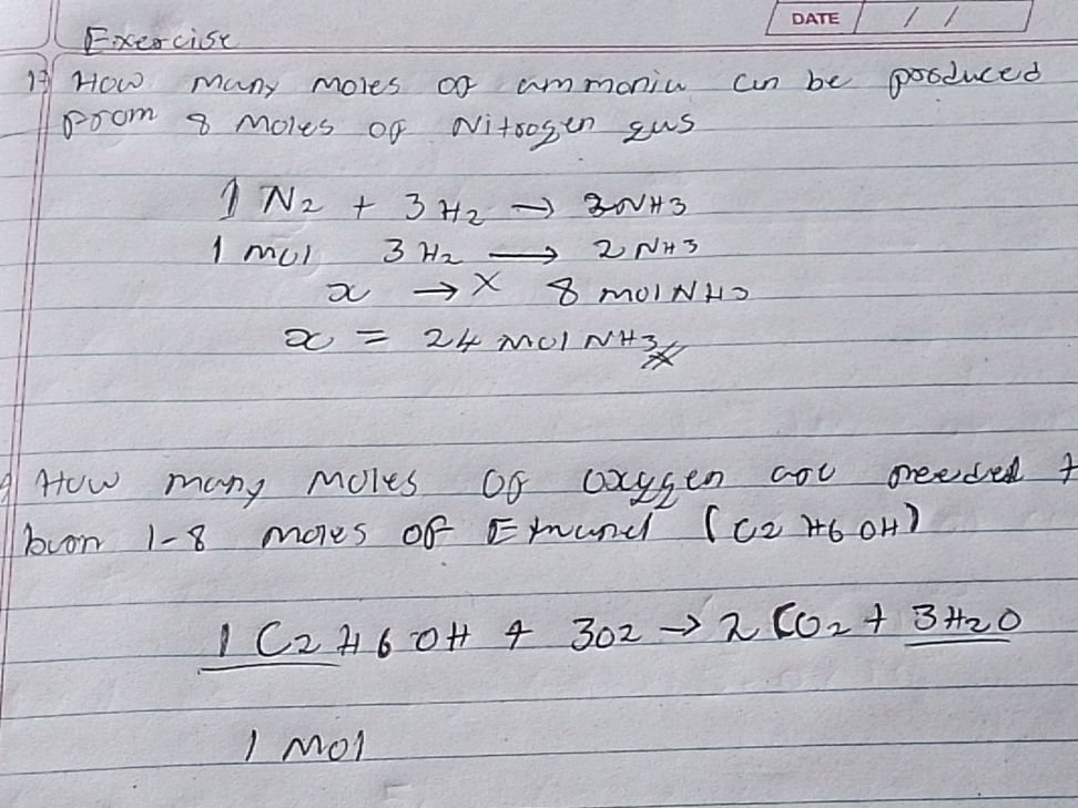 17 How many moles of ammonia can be produced | StudyX