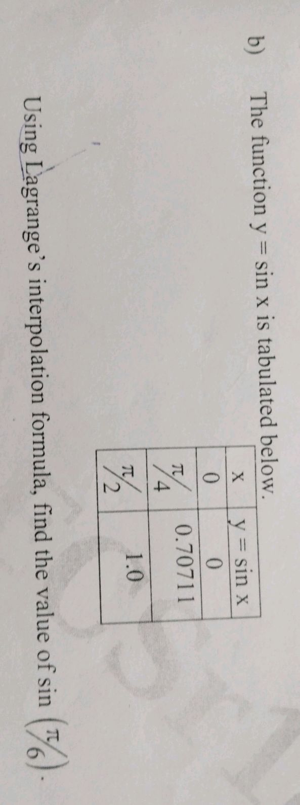 b) The function $y = ext{sin } x$ is | StudyX