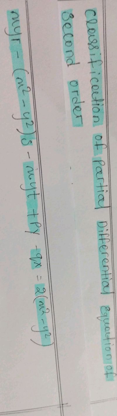 Classification of Partial Differential | StudyX