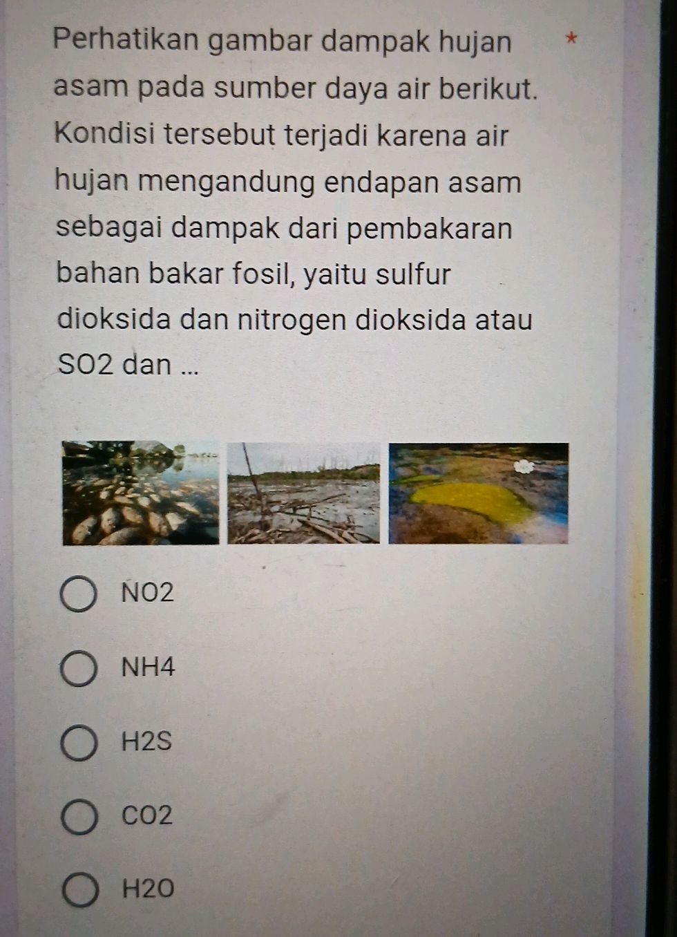 Perhatikan gambar dampak hujan asam pada | StudyX