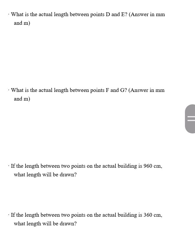 What is the actual length between points D | StudyX