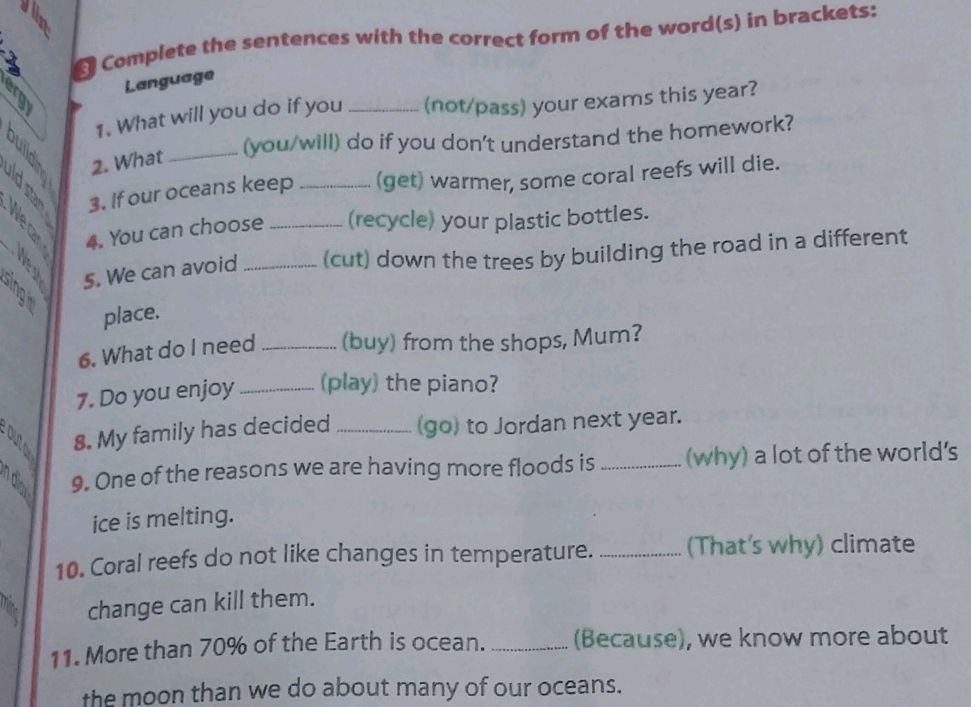 Complete the sentences with the correct form | StudyX