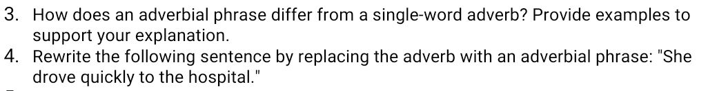 3. How does an adverbial phrase differ from | StudyX